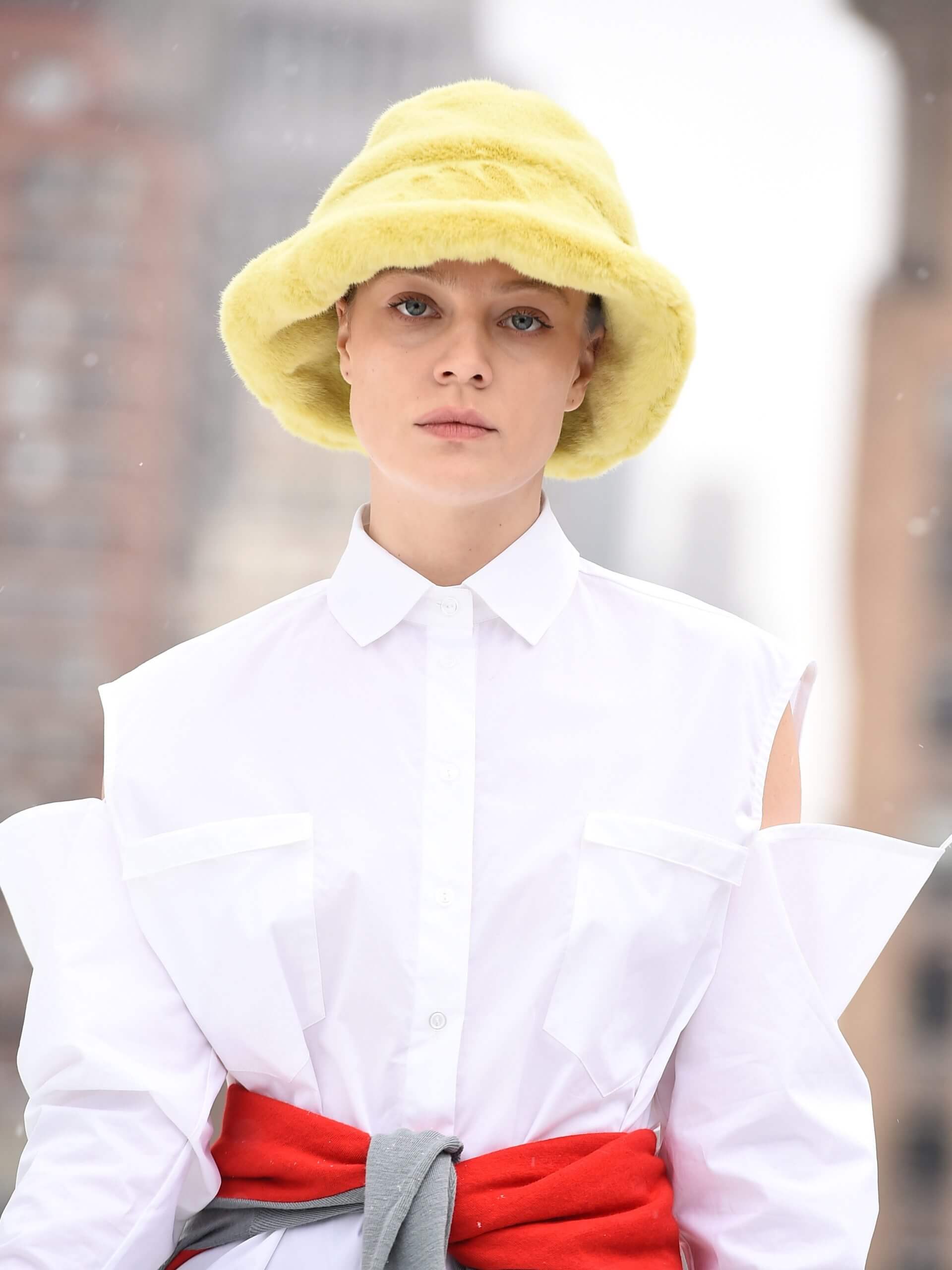 ELENA RUDENKO fur panama hat lime yellow – Flying Solo NYC
