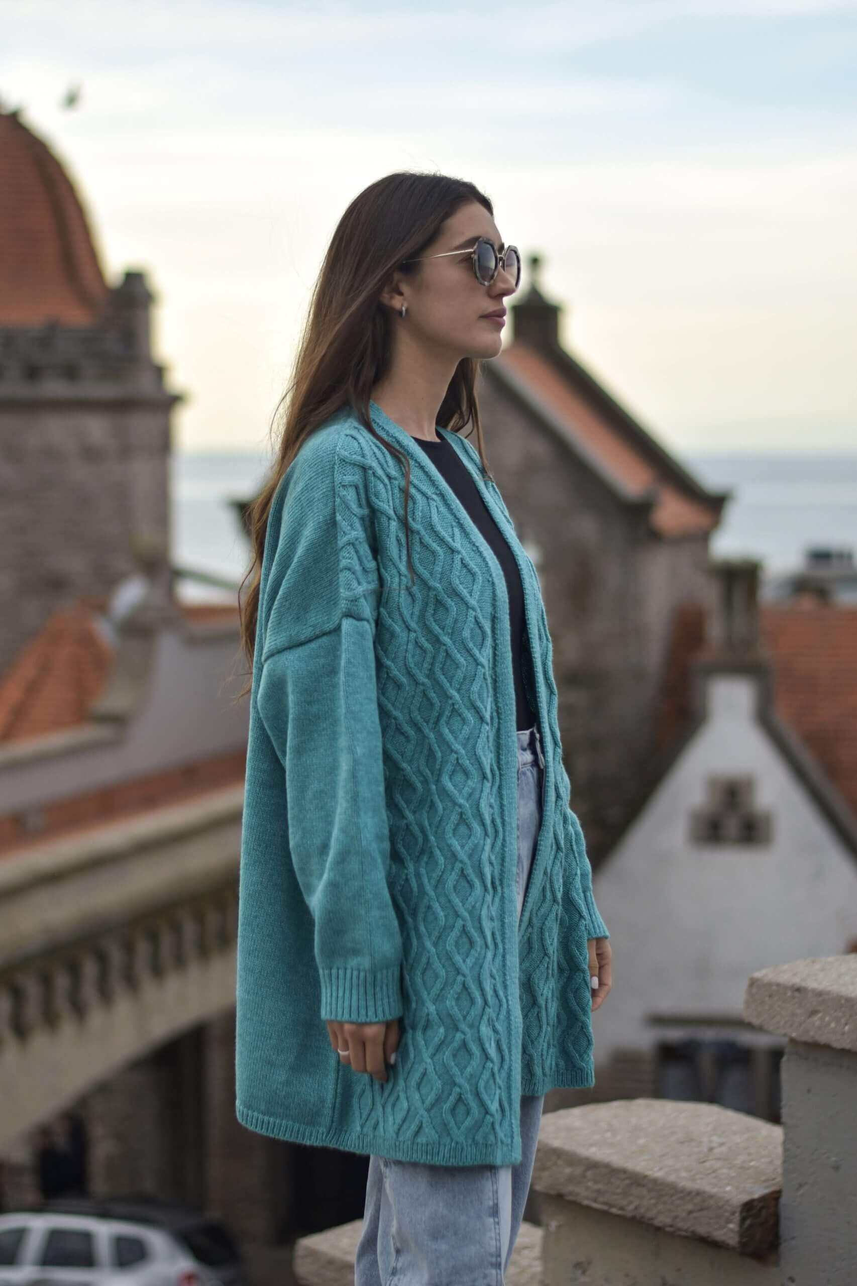 PINA COLADA OUTFIT Warm Green Cape Coat/Outerwear – Flying Solo NYC