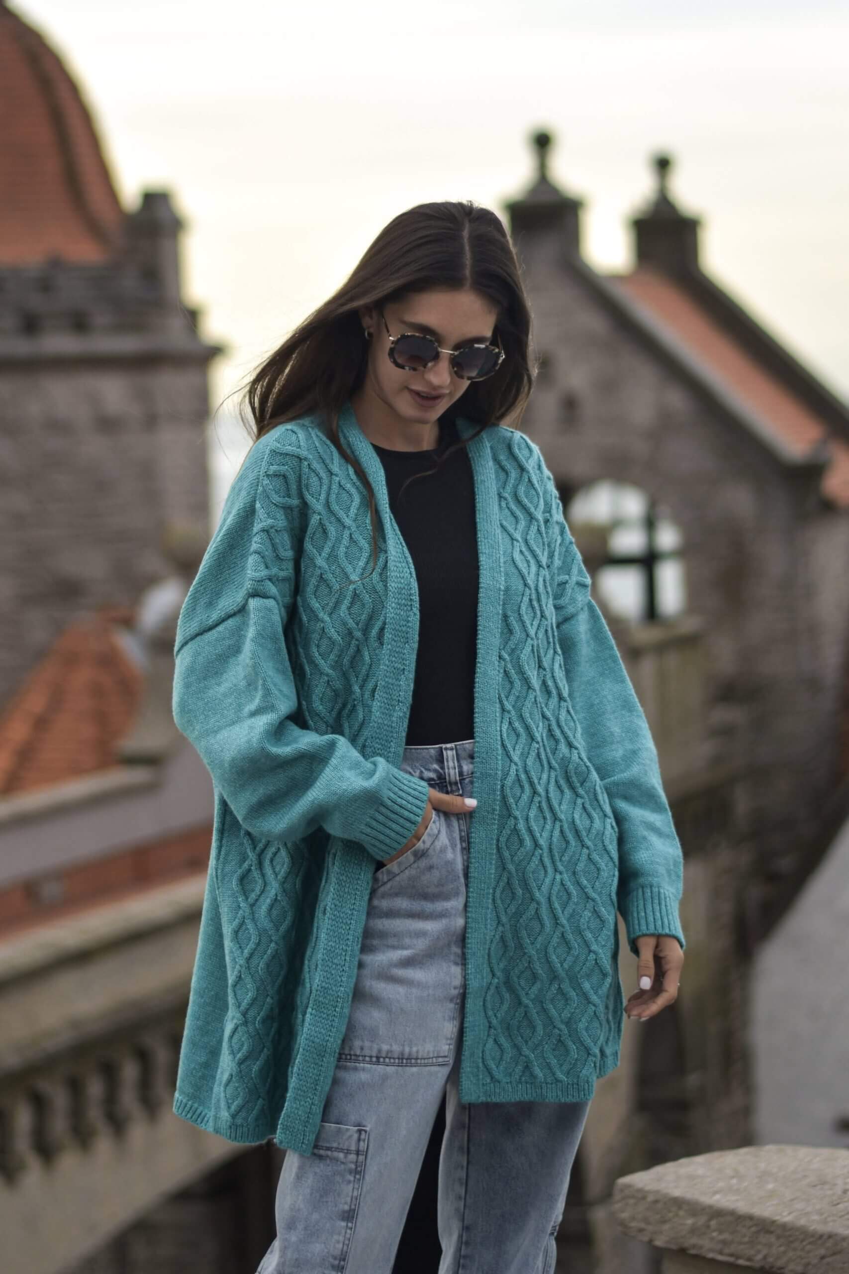 PINA COLADA OUTFIT Warm Green Cape Coat/Outerwear – Flying Solo NYC