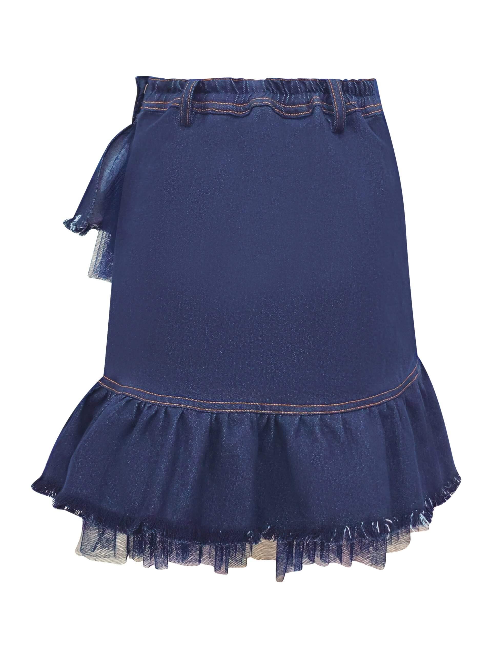 2madison Avenue Signature Denim Kahlo Mini Skirt – Flying Solo NYC
