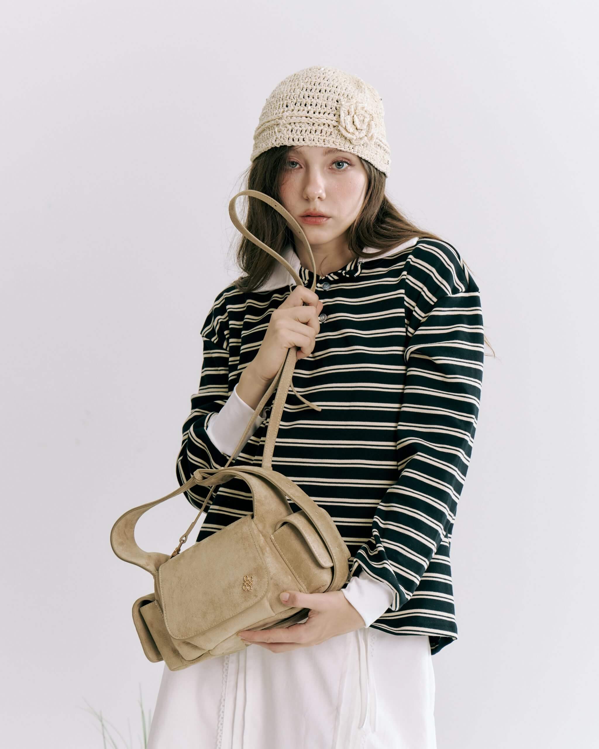 PATH T CHA Rocco Shoulder & Cross Body Bag – Suede Linen – Flying Solo NYC