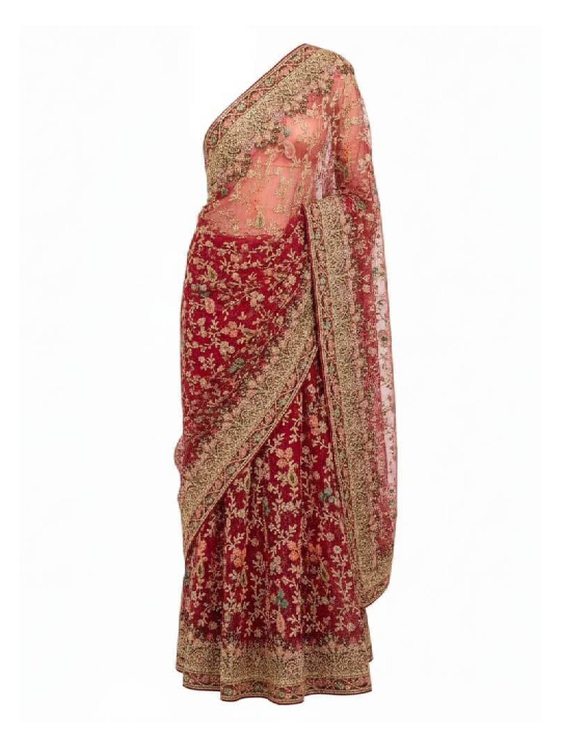 Hakoba Inc. The Royal Red/Gold/Green Saree – Flying Solo NYC